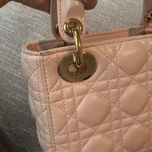 Dior | Bags | Dior Pink Mini Bag With Quilted Design And Gold Accents ...